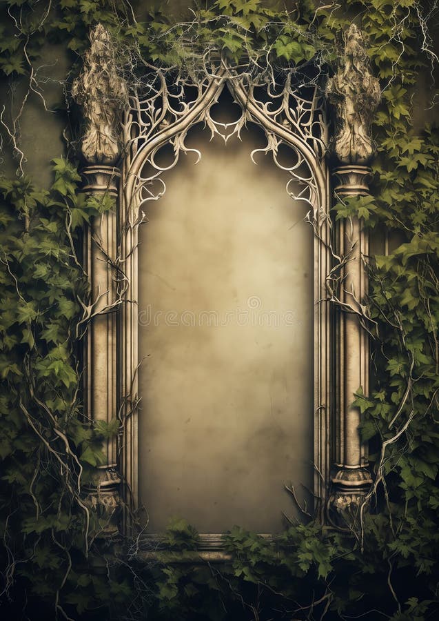 A Spooky Old Mansion with Boarded Up Windows and Ivy Halloween Frame ...