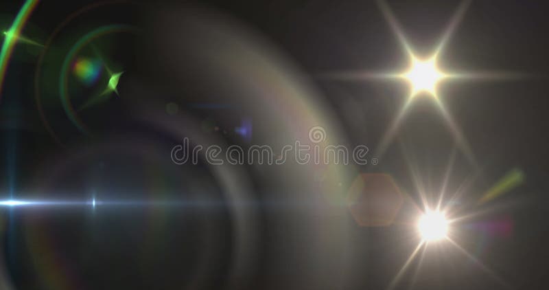 Image of Spotlight with Lens Flare and Light Beam Moving Over Dark ...