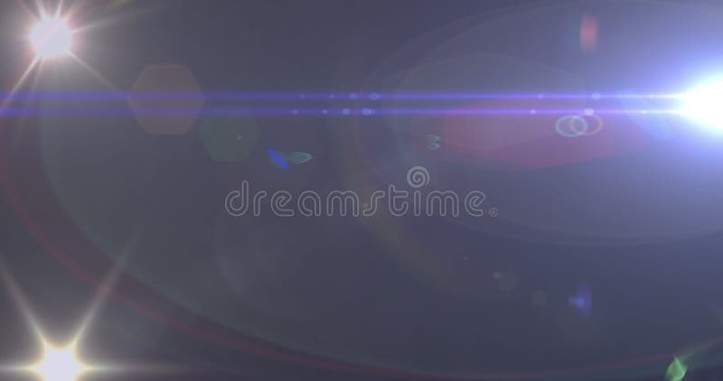 Image of Spotlight with Lens Flare and Light Beams Moving Over Dark ...