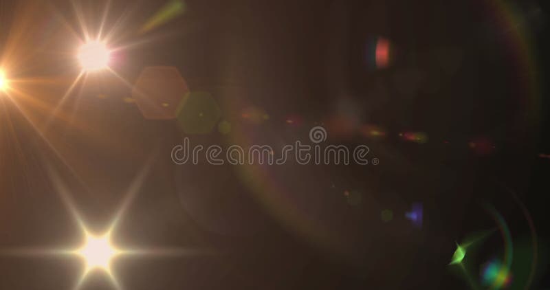 Image of Spotlight with Lens Flare and Light Beams Moving Over Dark ...