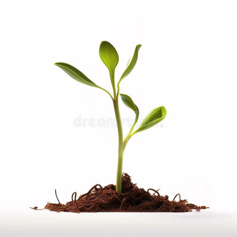 Image of Sprout Plant Sprouted from a Seed on a White Background ...
