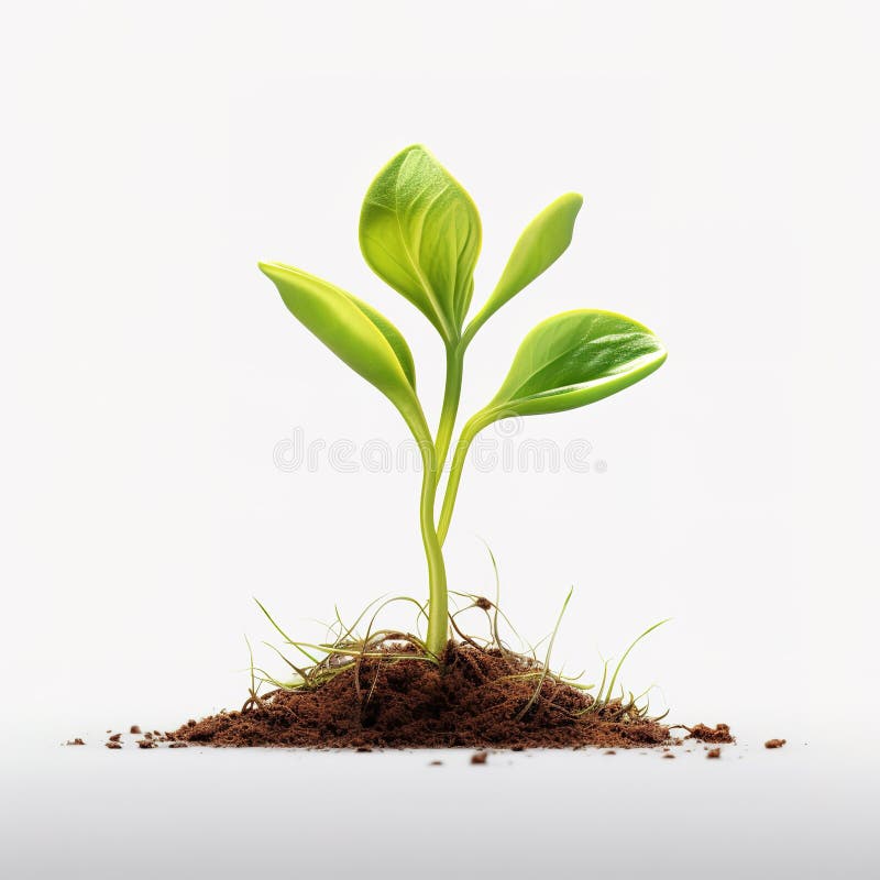 Image of Sprout Plant Sprouted from a Seed on a White Background ...