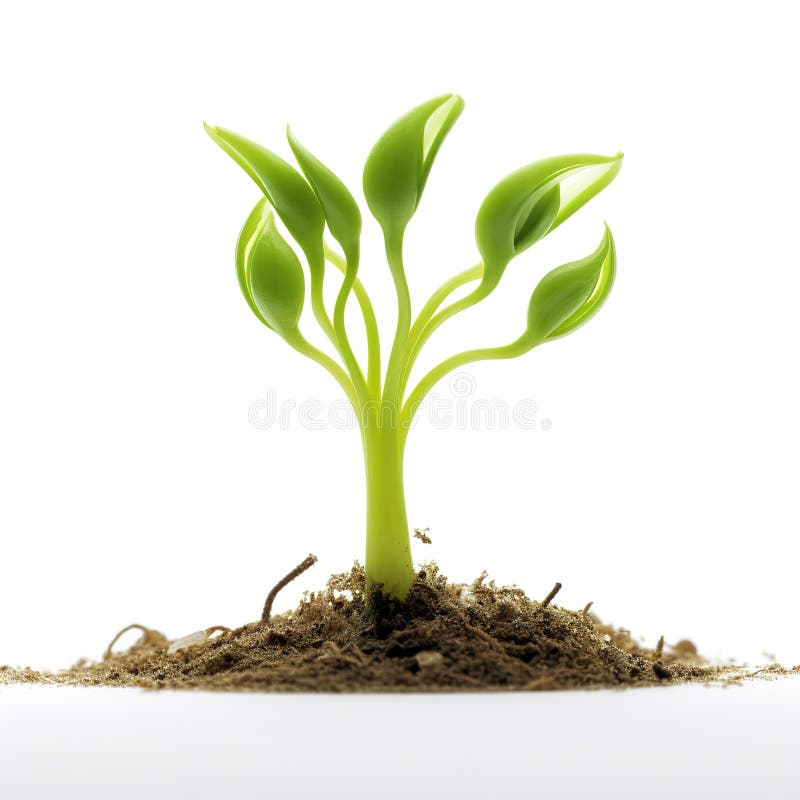 Image of Sprout Plant Sprouted from a Seed on a White Background ...