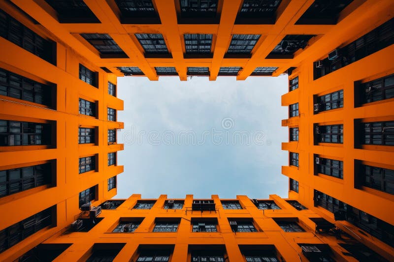 An Image of a Square-shaped Residential Building Captured from the ...