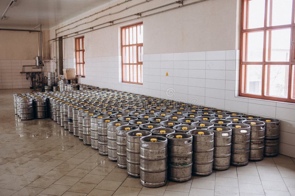 Image of a Stack of Beer Barrels. Beer Factory Stock Photo - Image of ...