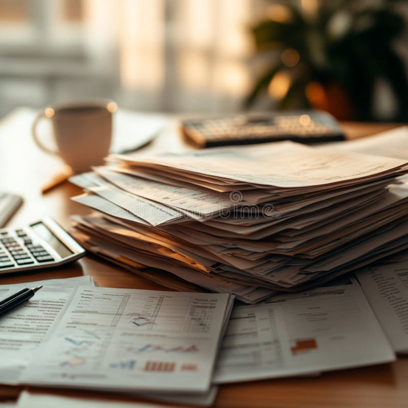 Business: a Stack of Financial Documents Stock Image - Image of table ...