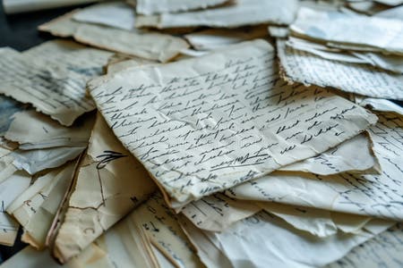 A Pile of Vintage Handwritten Letters. Stock Illustration ...