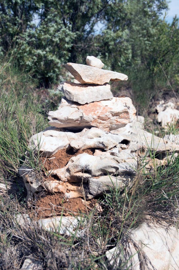 Stacked Stone Structure Used As a Signaling Stock Image - Image of life ...