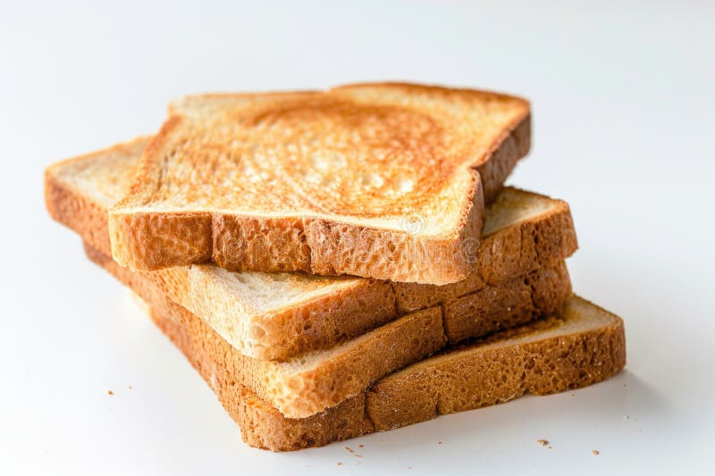 Image of Stacked Toasted Bread with Crispy Edges and Golden Brown Color ...