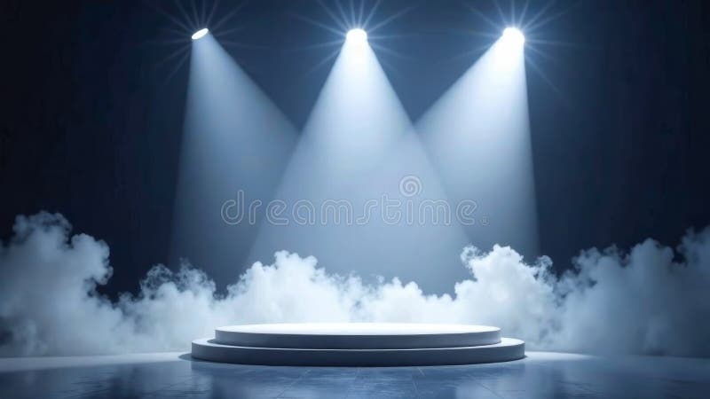 The Image of a Stage with White Smoke Enveloping a Spotlight is Ideal ...