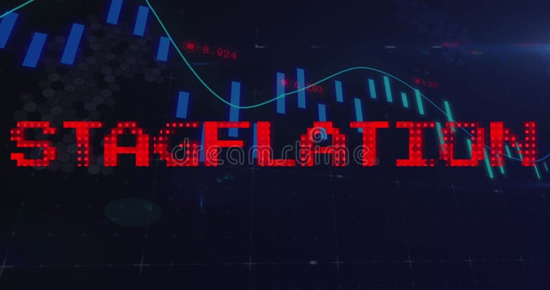 Image of Stagflation Text in Red Over Graph Processing Data Stock Image ...