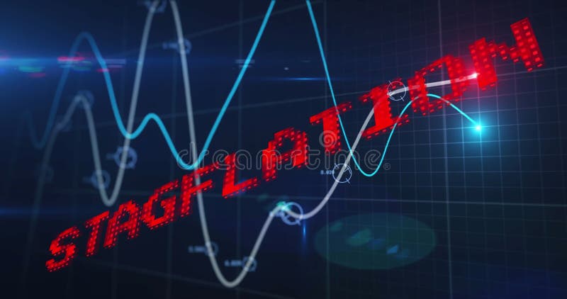 Image of Stagflation Text in Red Over Graph and Processing Data Stock ...
