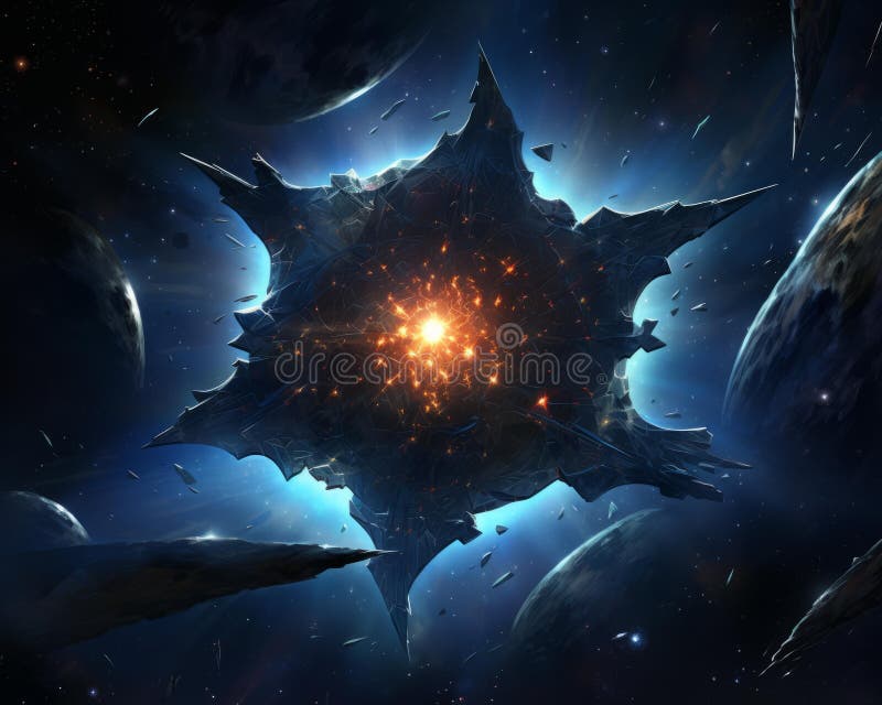 An Image of a Star Exploding in Space Stock Illustration - Illustration ...