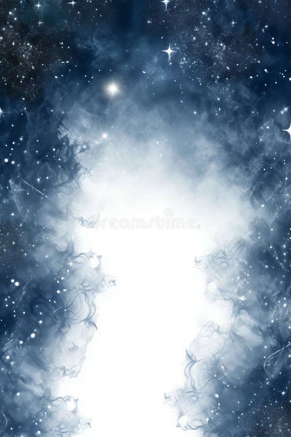 An Image of a Starry Night Sky with Clouds and Stars Stock Illustration ...