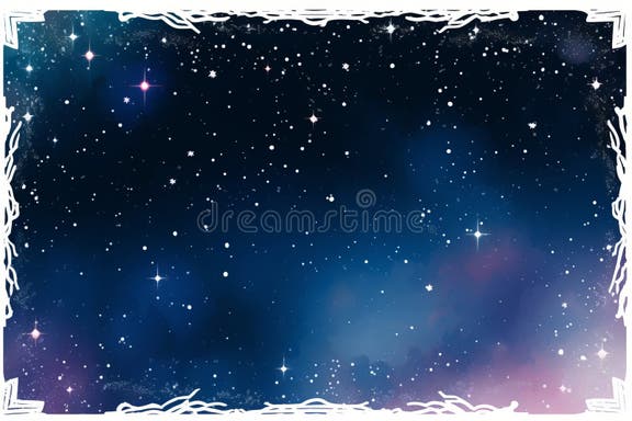 An Image of a Starry Sky with a Frame Around it Stock Illustration ...