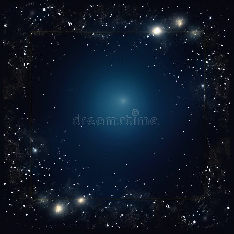 An Image of a Starry Sky with a Square Frame on it Stock Illustration ...