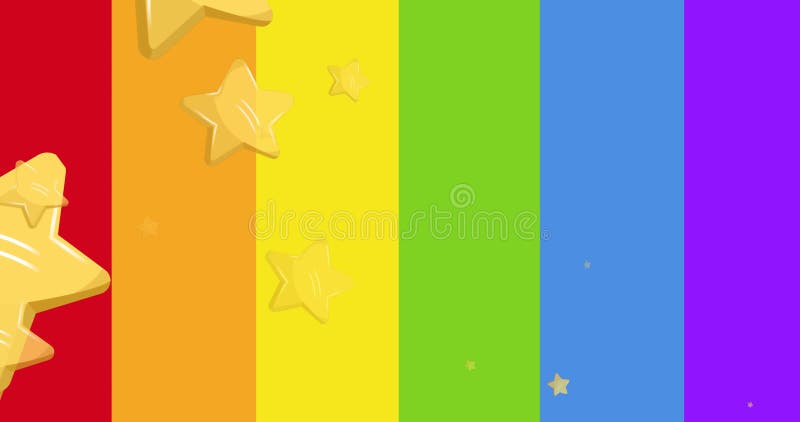 Image of Stars Falling on Rainbow Background Stock Illustration ...
