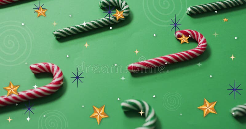 Image of Stars Over Christmas Candy Canes Stock Illustration ...