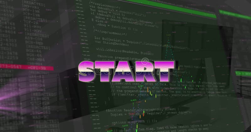 Image of Start Text and Data Processing Over Office Stock Image - Image ...