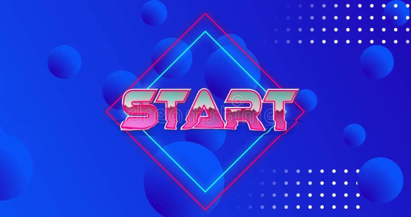 Image of Start Text Over Blue Shapes on Blue Background Stock ...