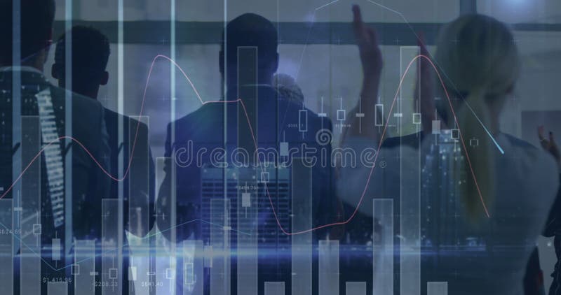 Image of Statistic Processing Over Business People at Conference Stock ...