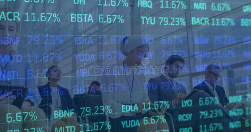 Image of Statistic Processing Over Business People at Conference Stock ...