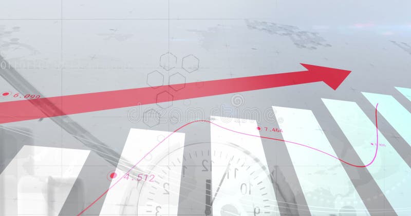Image of Statistical Data Processing Against Grey Background Stock ...