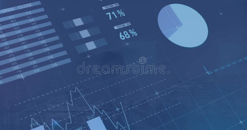 Image of Statistical Data Processing Against Mid Section of People ...