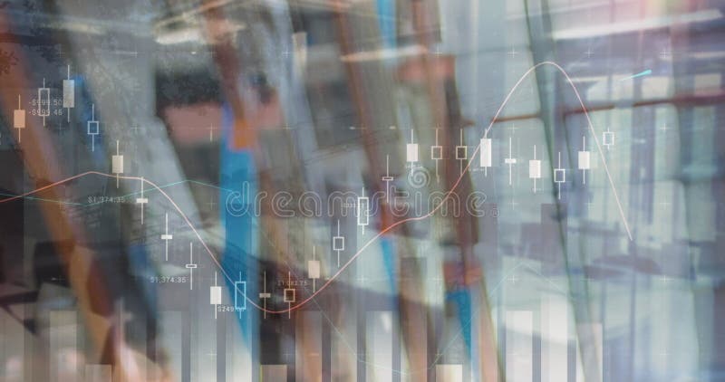 Image of Statistical Data Processing Against Warehouse in Background ...