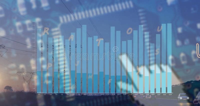 Image of Statistical Data Processing and Alphabets Floating Over Network Towers Stock Image ...