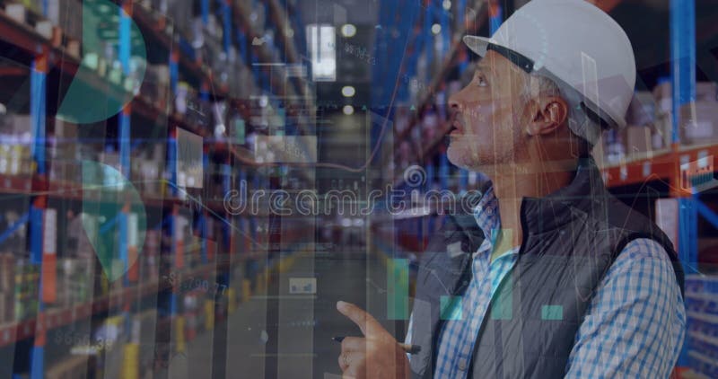 Image of Statistical Data Processing Over Caucasian Male Supervisor ...