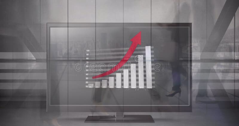 Image of Statistical Data Processing Over Computer Screen Against ...
