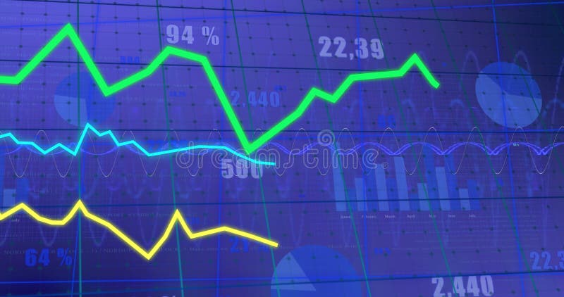 Image of Statistical Data Processing Over Grid Network Against Blue ... Image of Statistical Data Processing Over Grid Network Against Blue ...