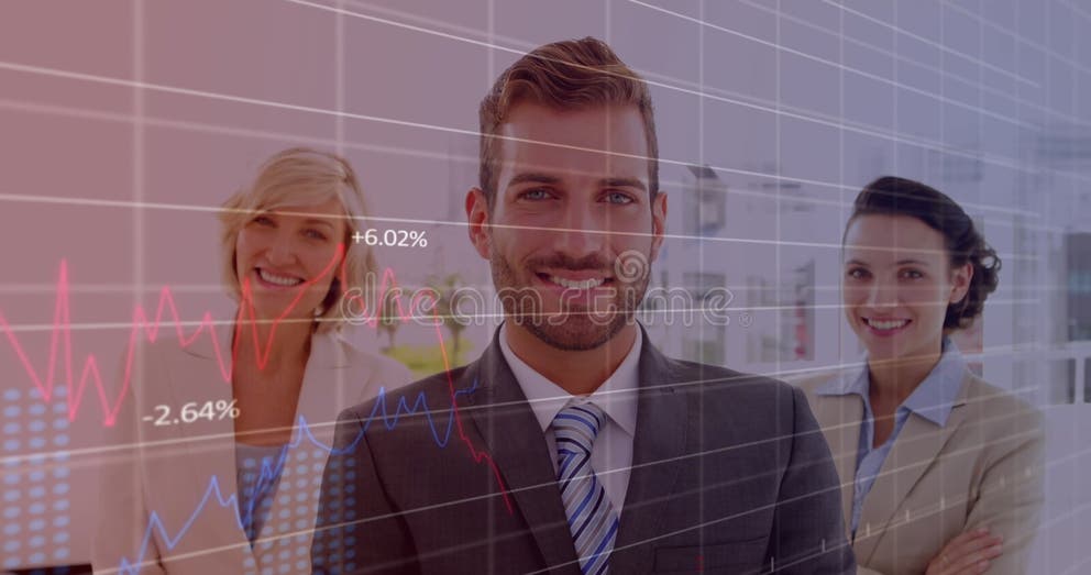 Image of Statistical Data Processing Over Portrait of Diverse ...