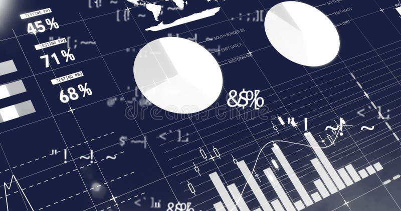 Image of Statistics and Data Processing on Black Background Stock ...
