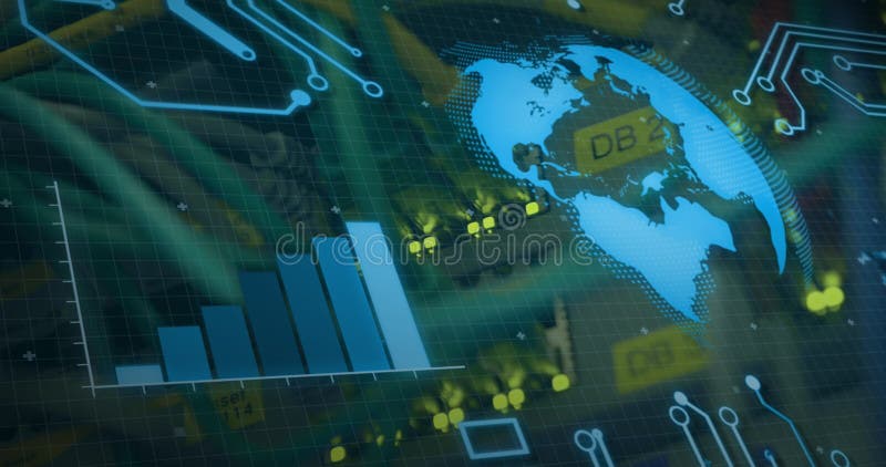 Image of Statistics and Data Processing on Grey Background Stock Photo ...