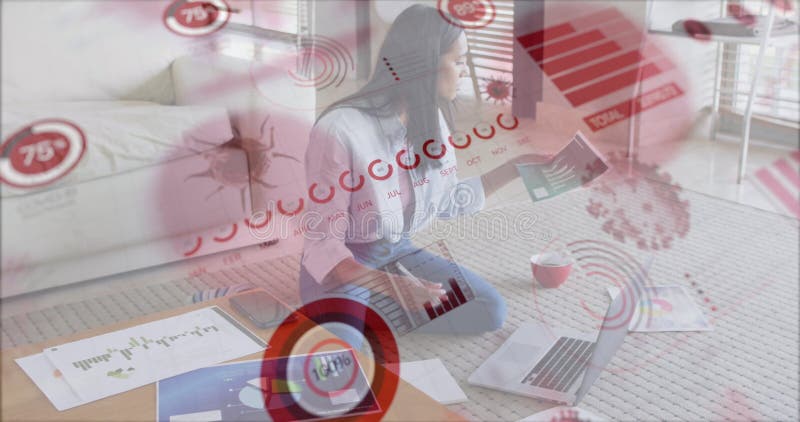 Image of Statistics and Data Processing on Grey Background Stock Photo ...