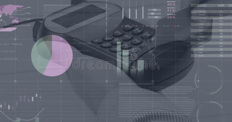 Image of Statistics and Data Processing on Grey Background Stock Image ...