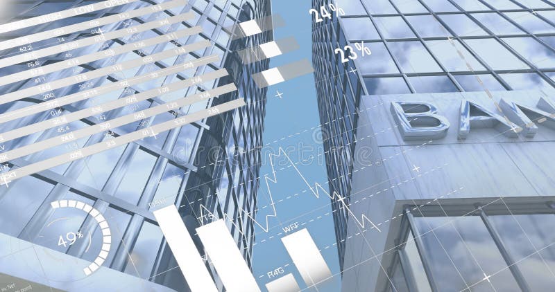 Image of Statistics with Data Processing Over Bank Building Stock Image ...