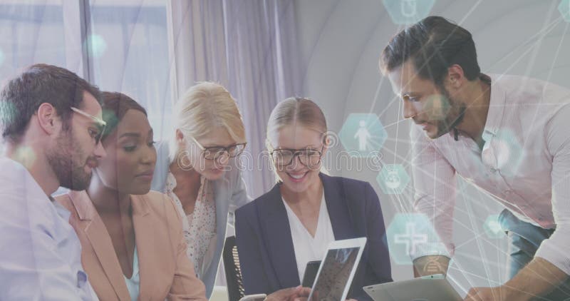 Image of Statistics and Data Processing Over Business People Using ...