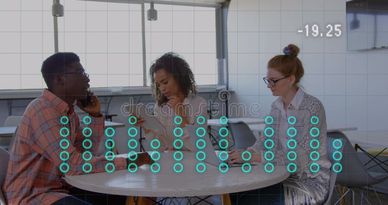 Image of Statistics and Data Processing Over Diverse Business People in ...