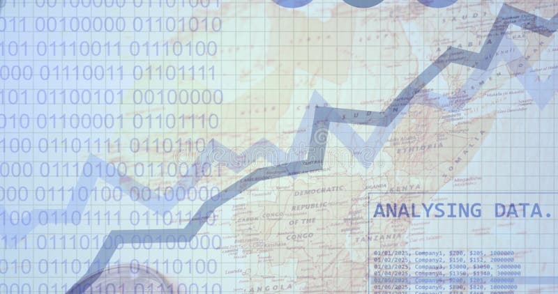 Image of Statistics and Data Processing Over Map of Africa Stock ...