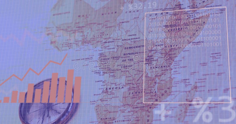 Image of Statistics and Data Processing Over Map of Africa Stock Image ...