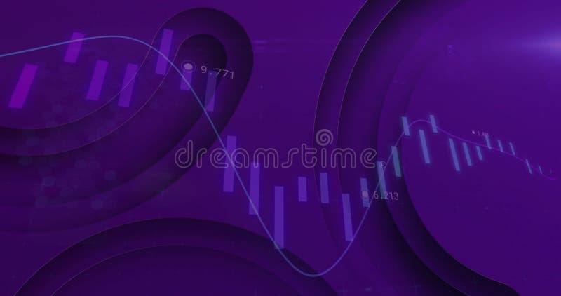 Image of Statistics and Data Processing Over Purple Background Stock ...