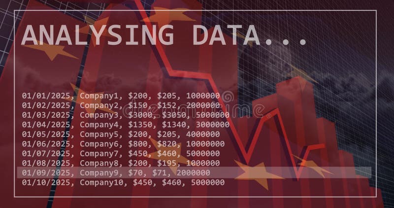 Image of Statistics and Data Processing Over Waving Flag of European ...