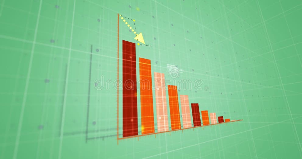 Image of Statistics and Digital Data Processing Over Green Background ...