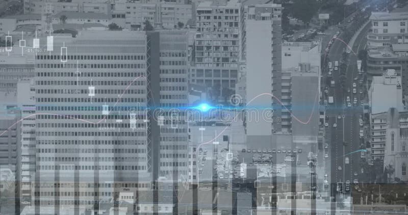 Image of Statistics and Financial Data Processing Over Cityscape Stock Image - Image of ...