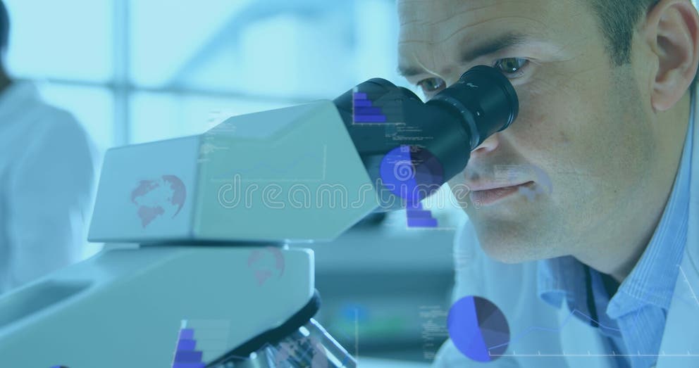 Image of Statistics Recording and Data Processing Over Scientist ...