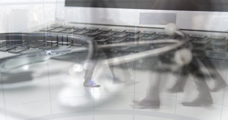 Image of Stethoscope on the Keyboard Over Walking People Stock Image ...