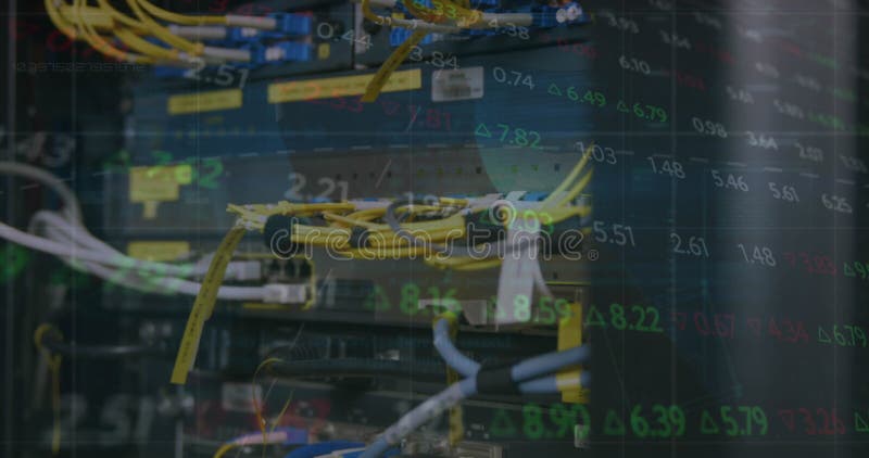 Image of Stock Market Data Processing Against Close Up of Computer ...